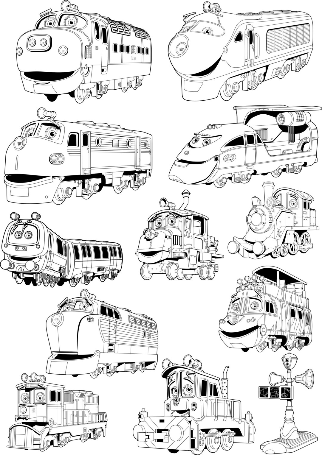 Chuggington SVG Clipart Single Pages Printable Digital - Etsy
