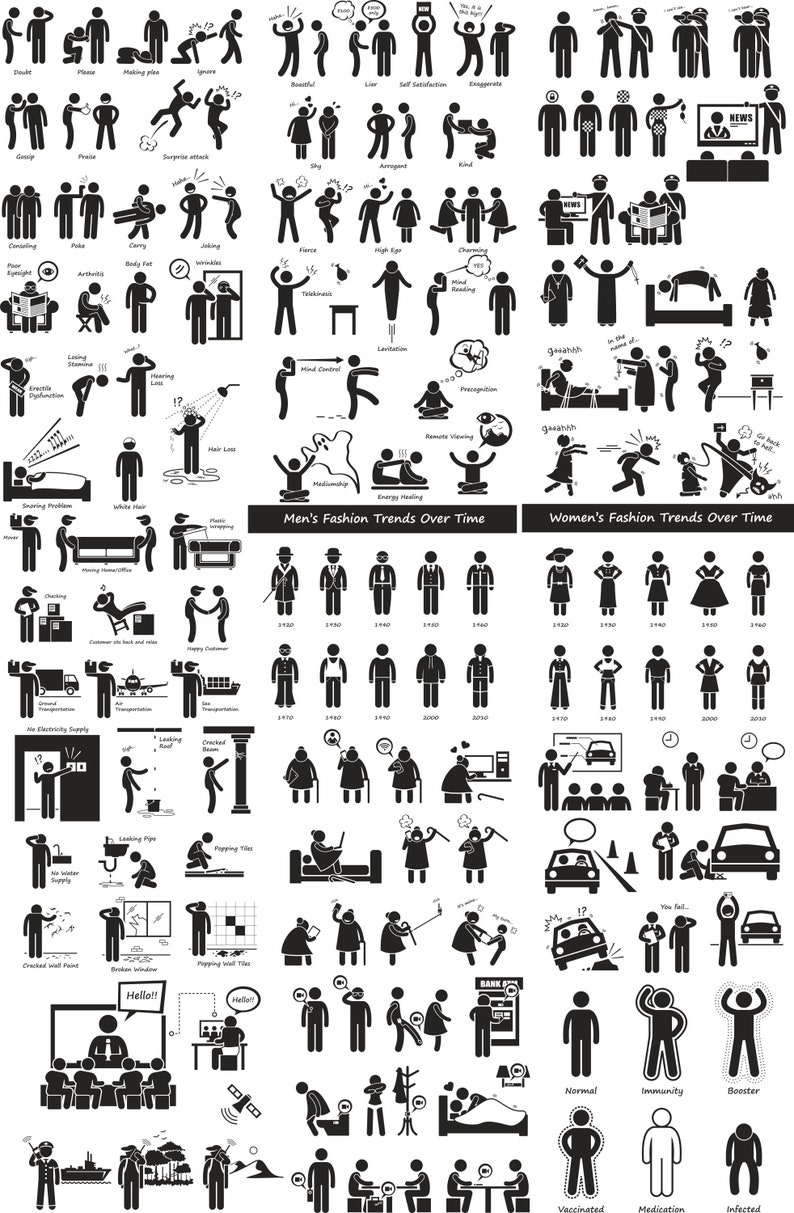 Pictogram SVG Clipart Single Pages Printable Digital Sublimation ...