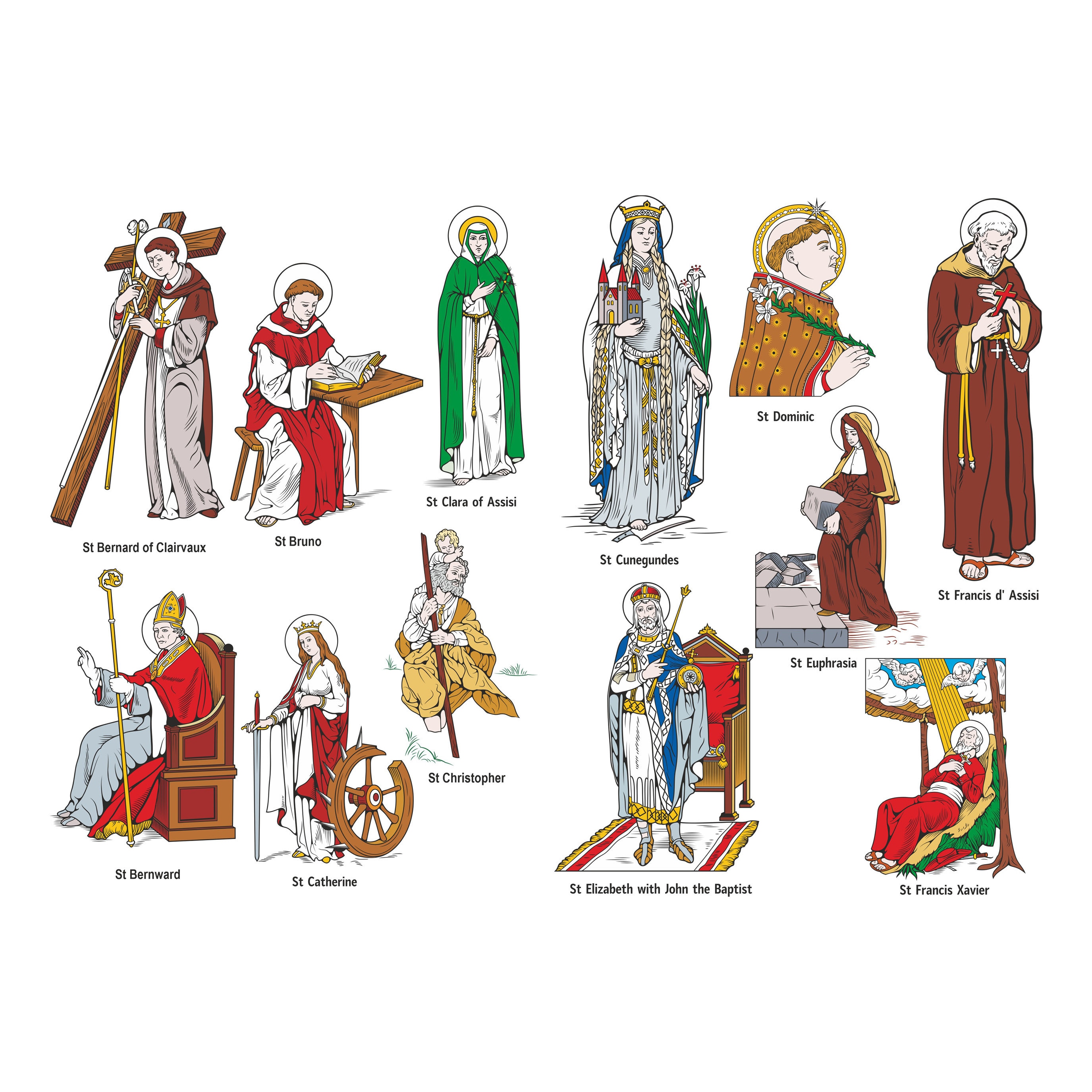 Saints SVG Clipart Single Pages Printable Digital Sublimation Sticker ...