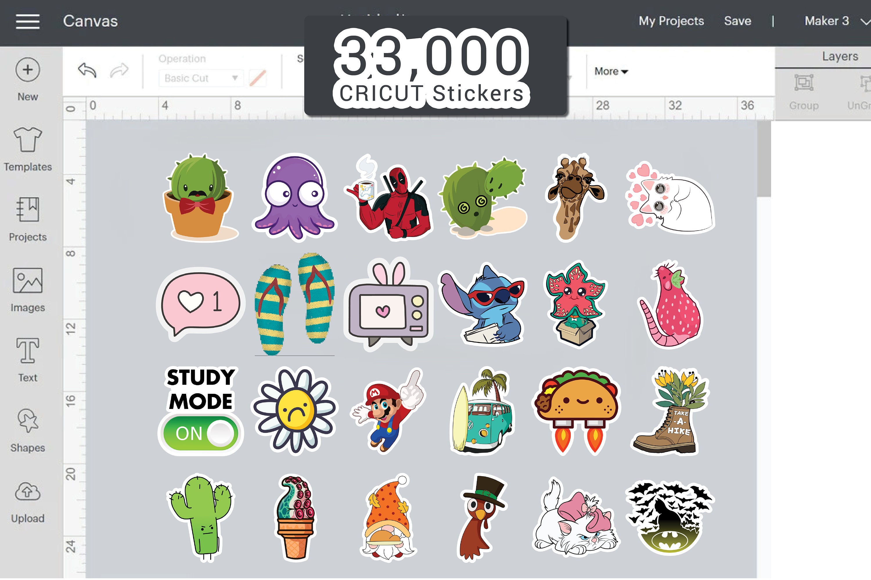 33,000 PNG Cricut Mega Funny Car Bumper Stickers Pack Bundle Uv Dtf ...