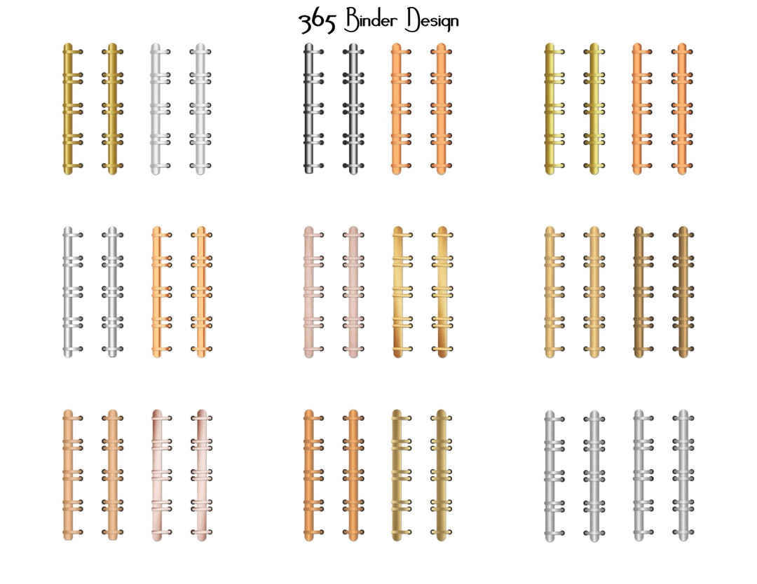 365 Digital Binder Ring Bundle for Planners Gold, Silver, Rose Gold ...