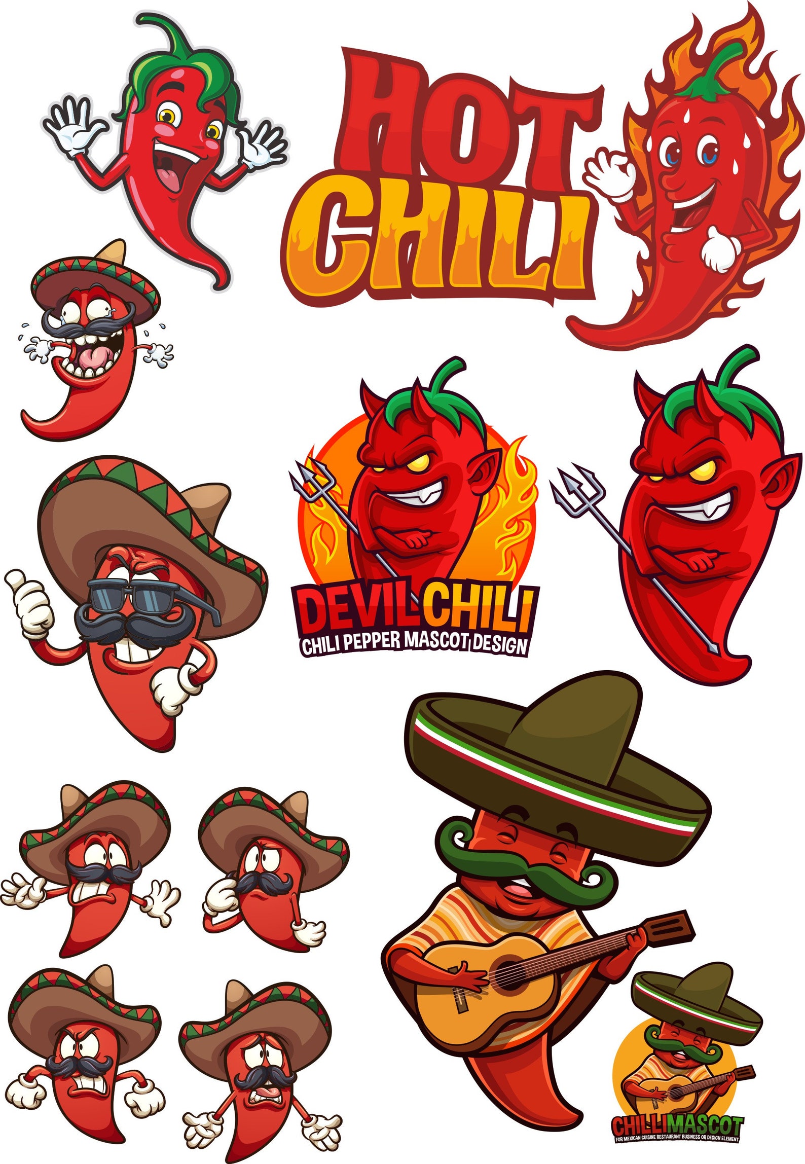 Chili Pepper SVG PNG Clipart Single Pages Printable Digital Sublimation ...