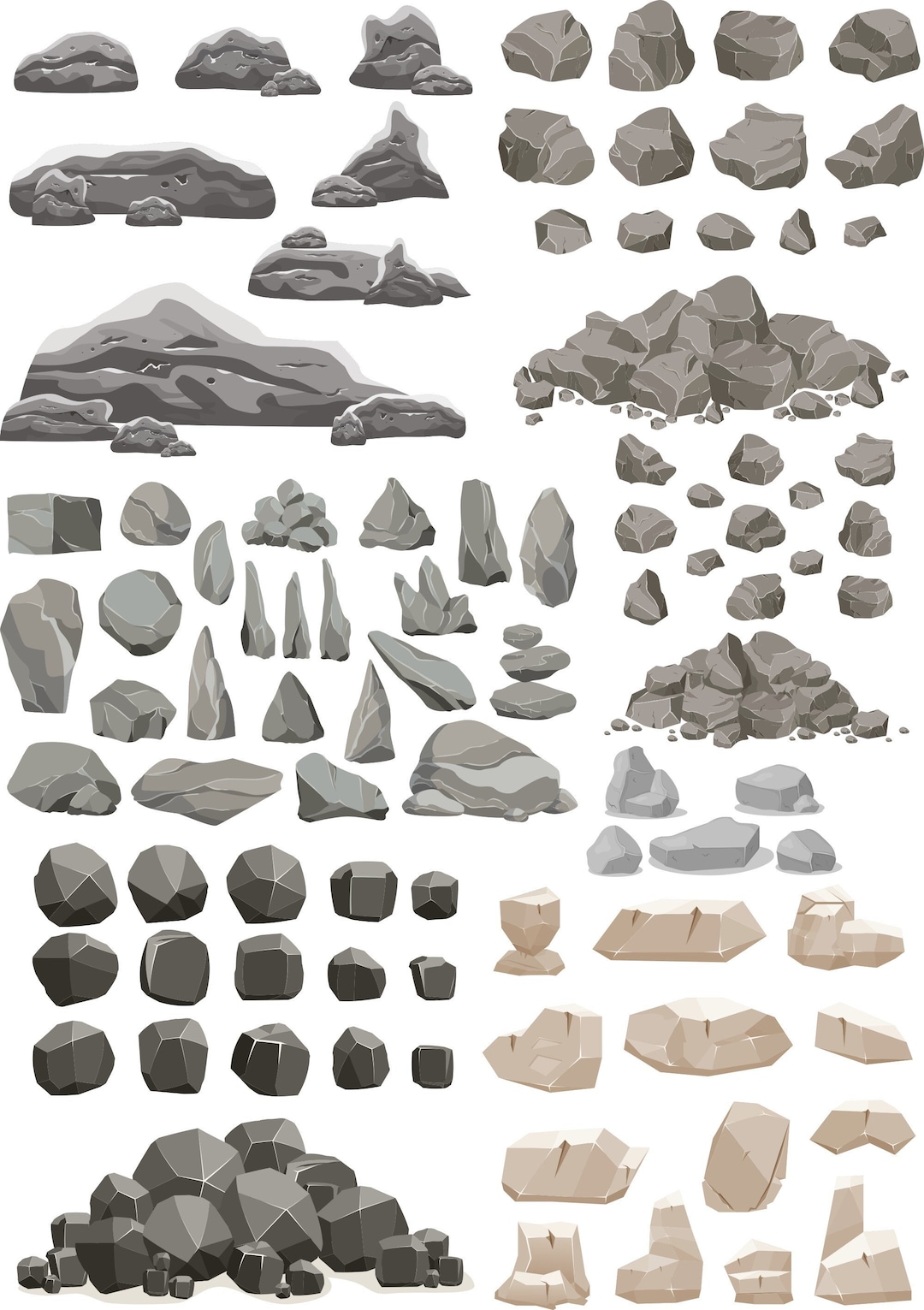 Stones SVG Clipart Single Pages Printable Digital Sublimation - Etsy