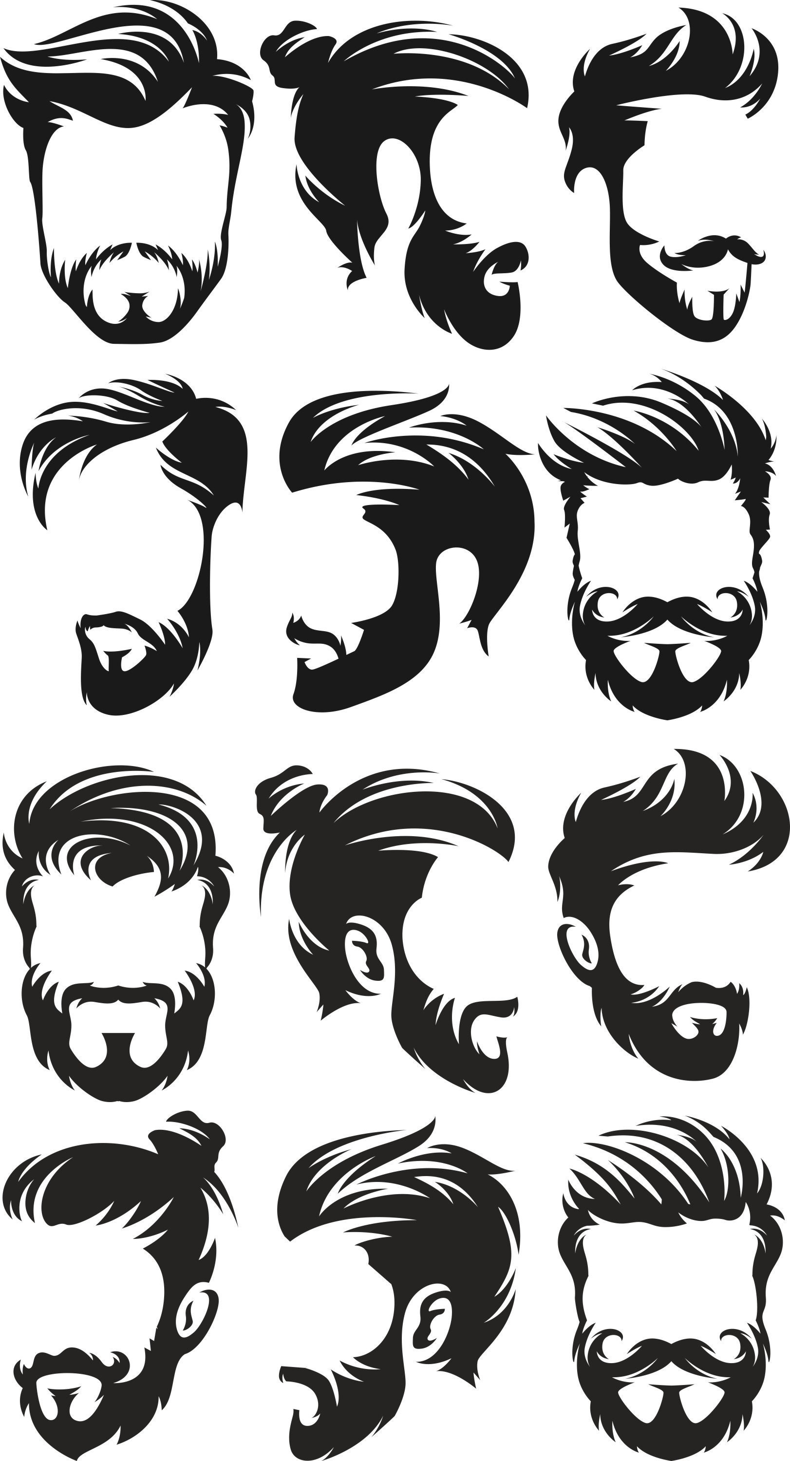 Man Hair SVG Clipart Single Pages Printable Digital - Etsy