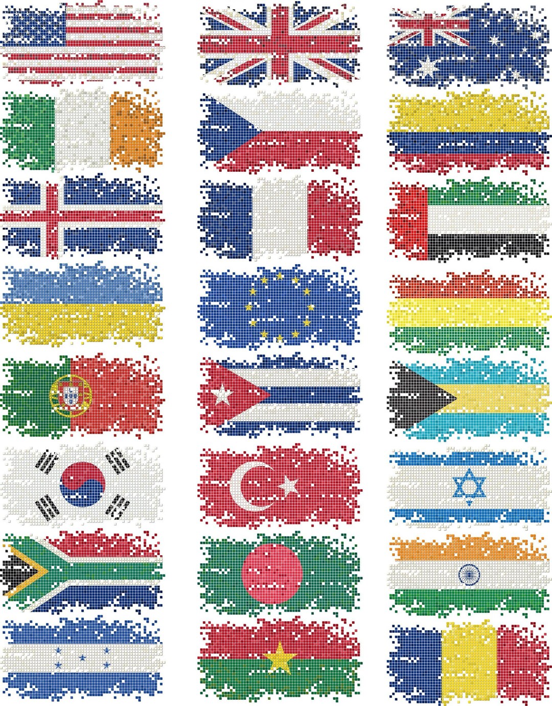 Flags SVG Clipart Single Pages Printable Digital Sublimation Sticker ...