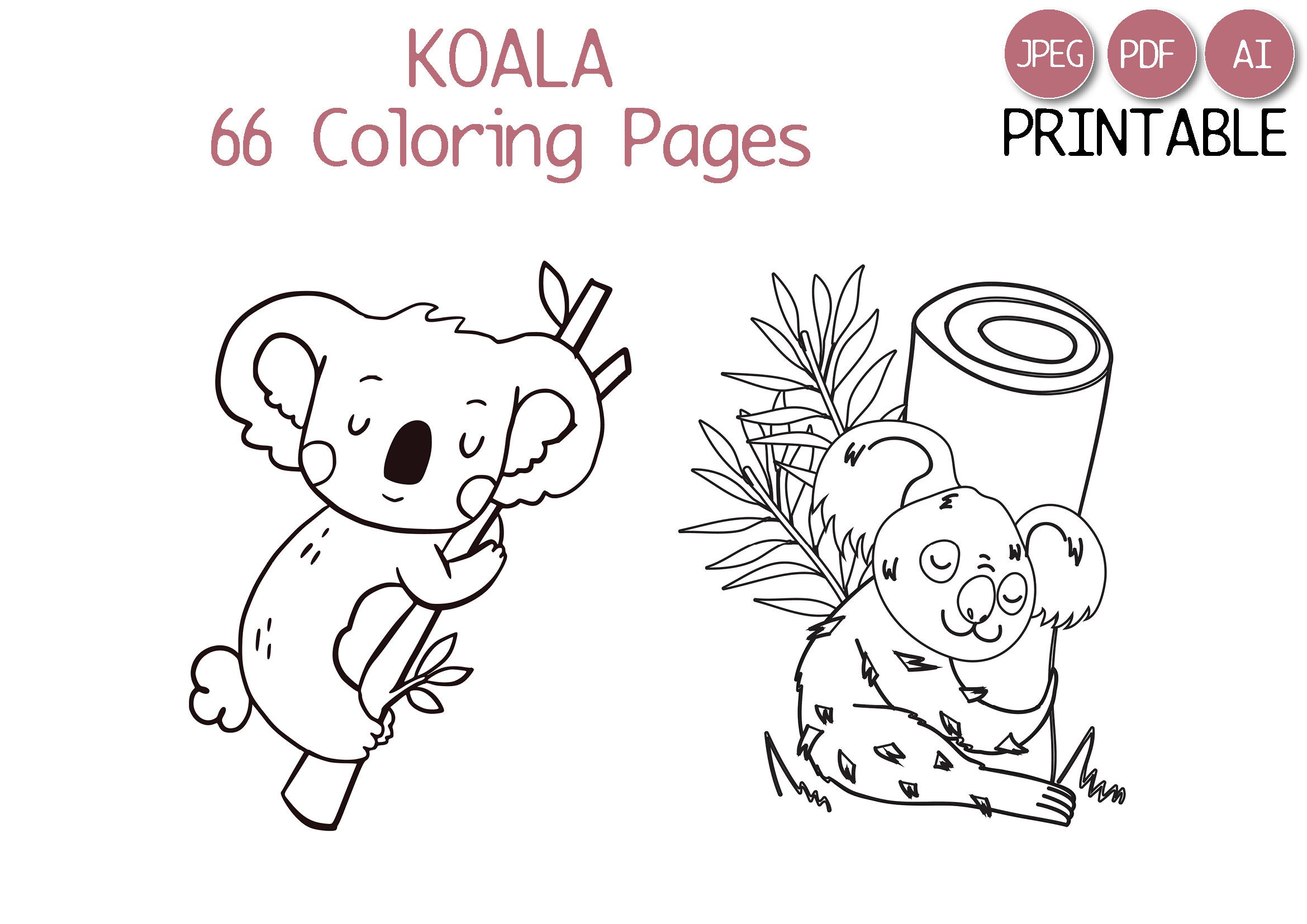 Koala Face Coloring Pages