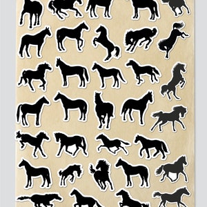 12 Page Horse Sticker PNG Sheet Printable Kids Room Wall Decor - Etsy