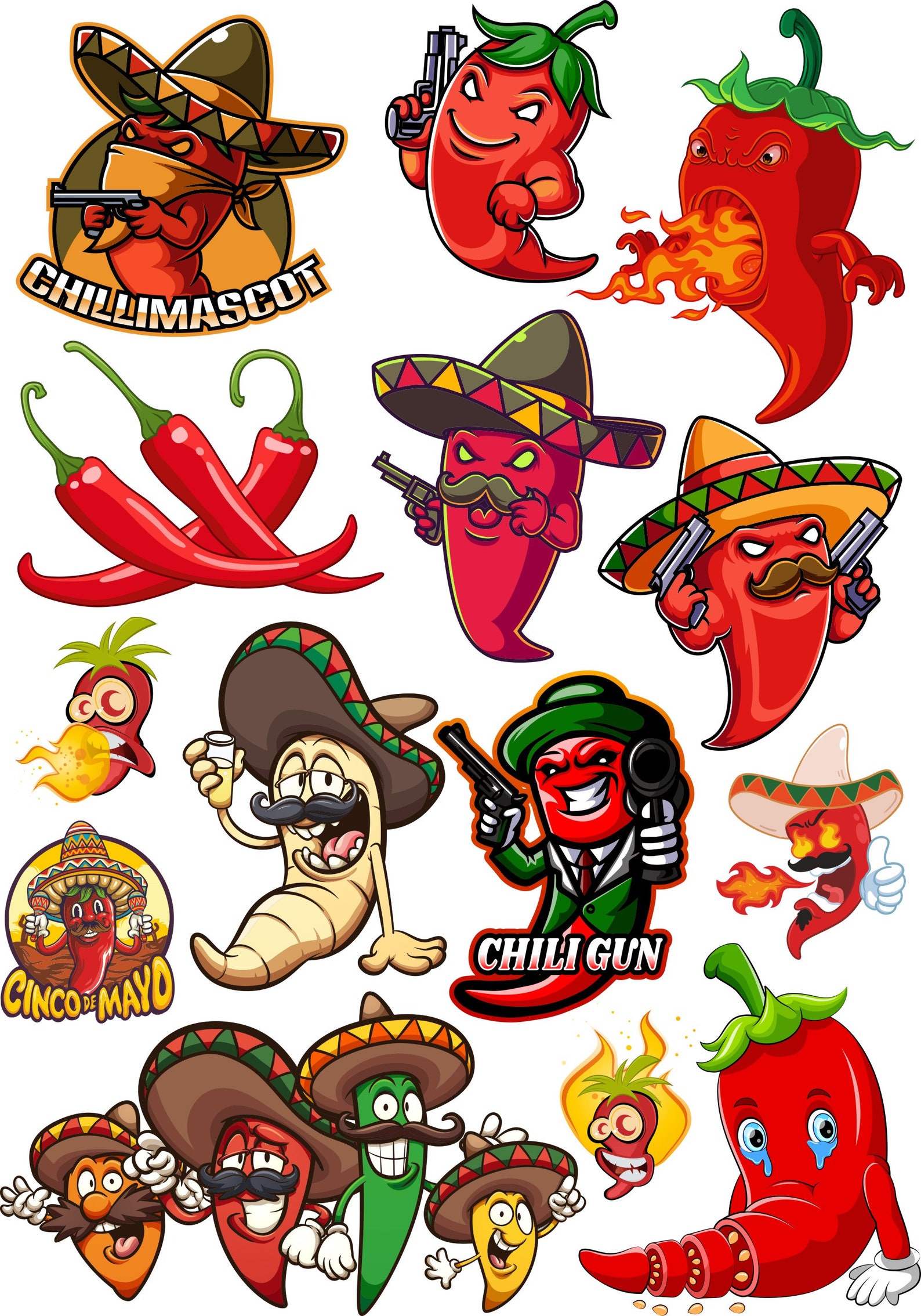 Chili Pepper SVG PNG Clipart Single Pages Printable Digital Sublimation ...