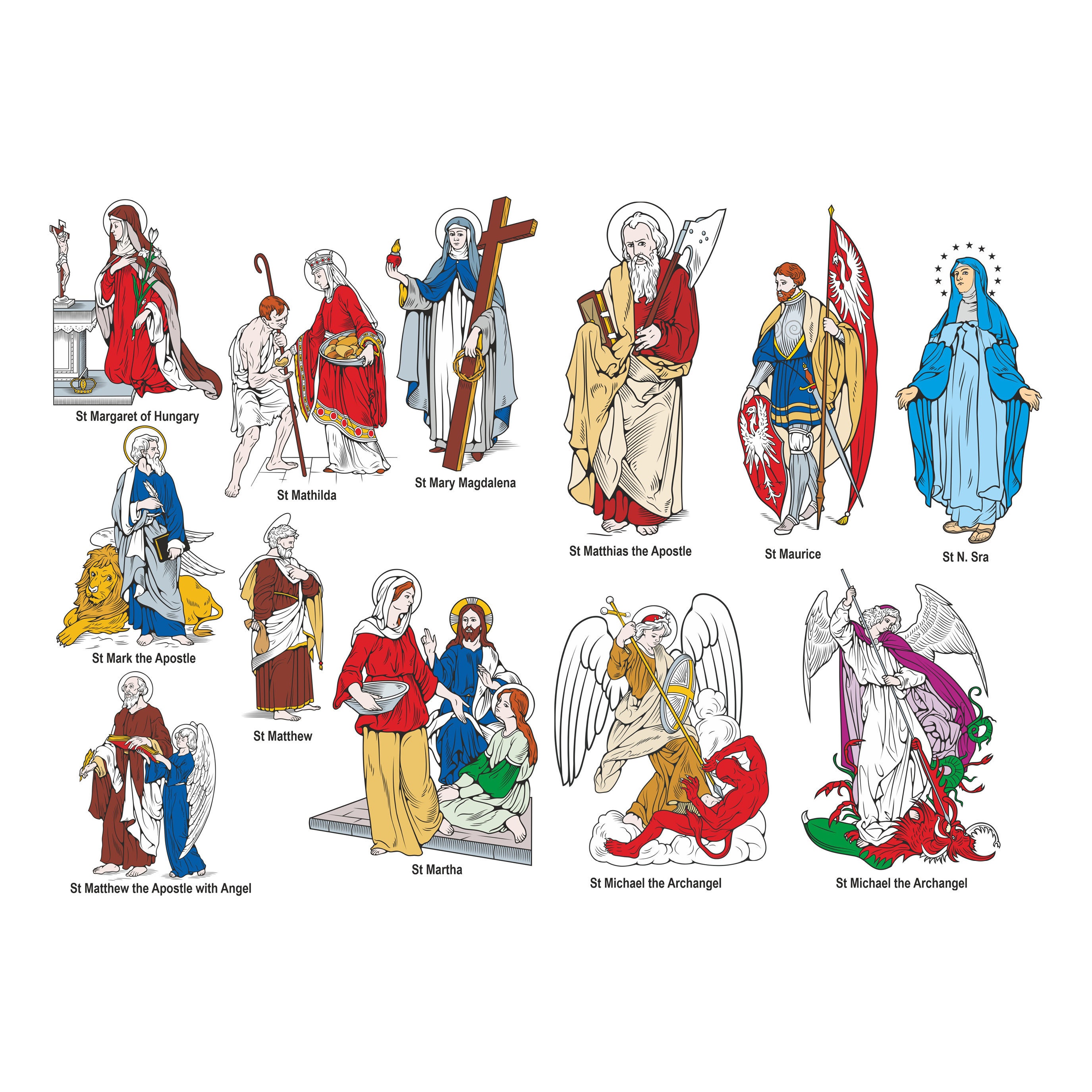 Saints SVG Clipart Single Pages Printable Digital Sublimation - Etsy