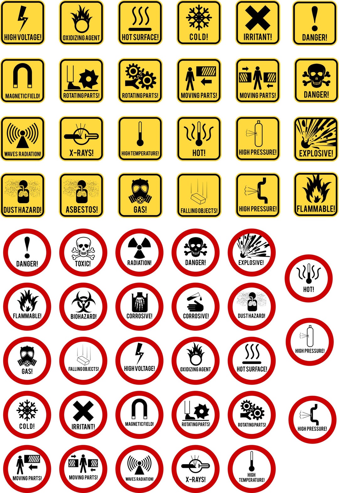 Danger Table Sign SVG Clipart Single Pages Printable Digital - Etsy