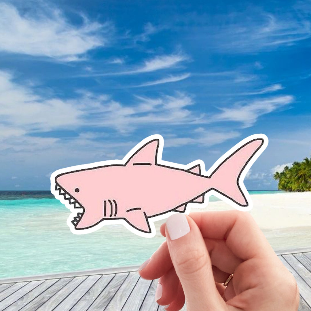 Pink Shark Sticker Laptop Sticker Water Bottle Sticker Journal Sticker ...
