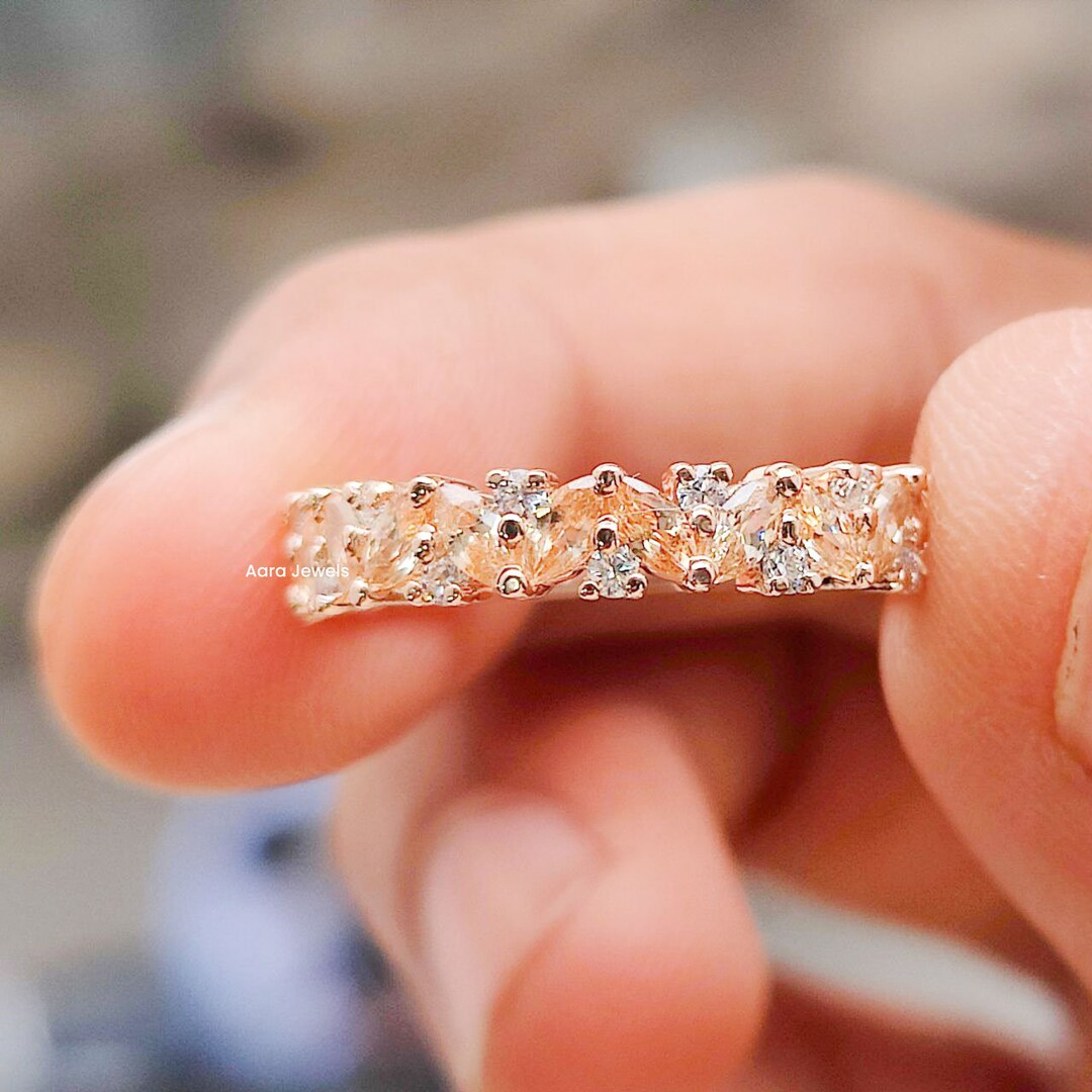 Morganite Ring, Morganite Wedding Band, Morganite Engagement Ring ...