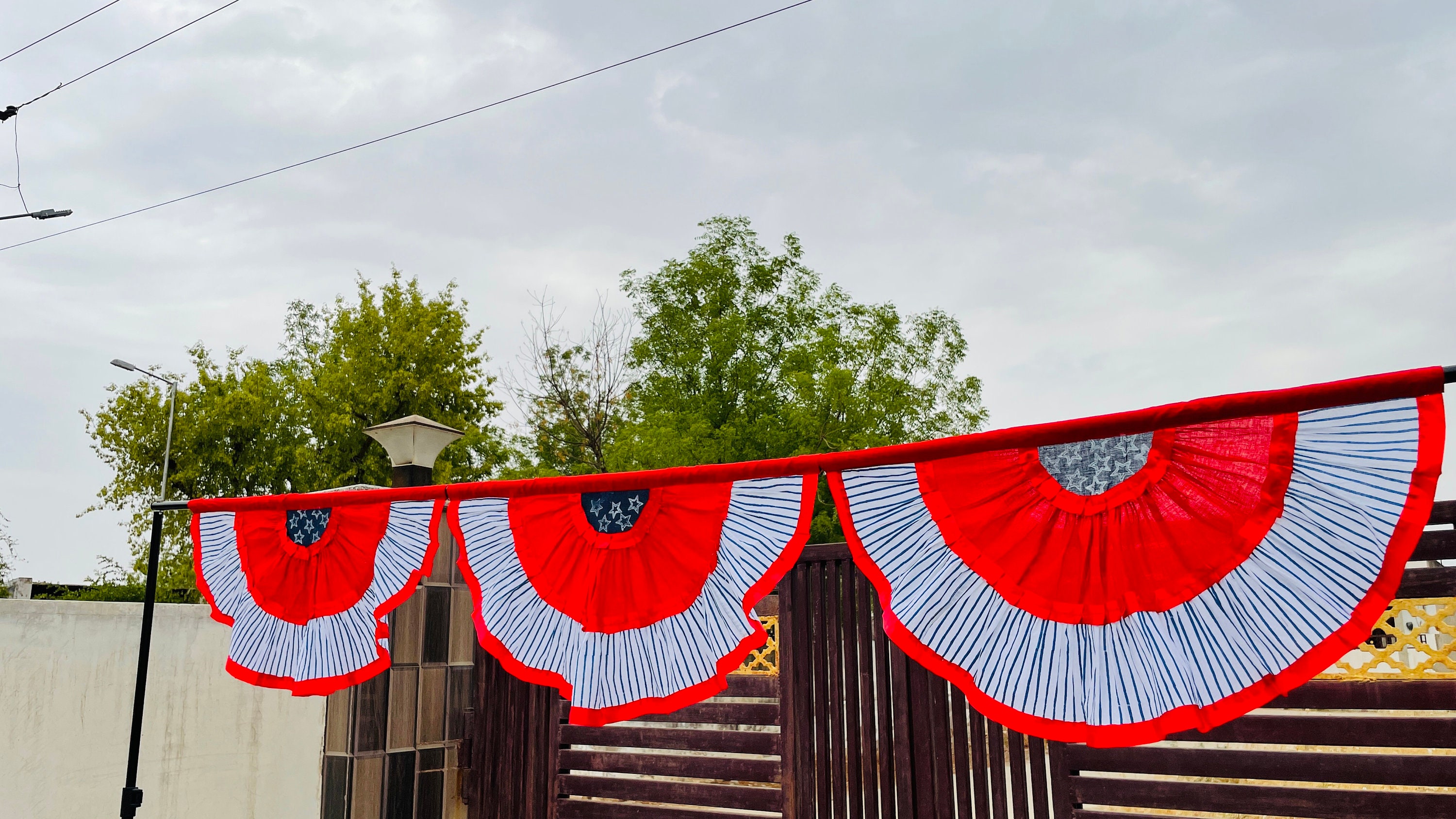 Patriotic Bunting Banner, American Flag Stars & Stripes- 30”x 15 ...