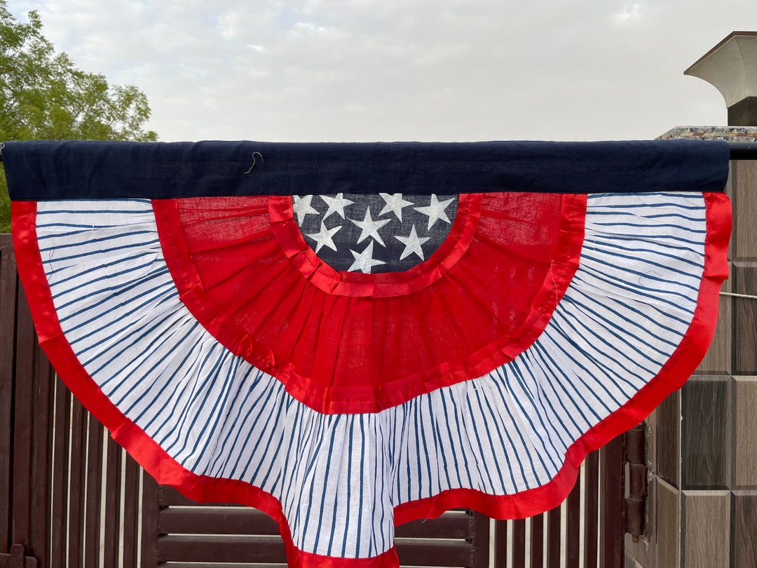 Patriotic Bunting Banner, American Flag Stars & Stripes- 30”x 15 ...