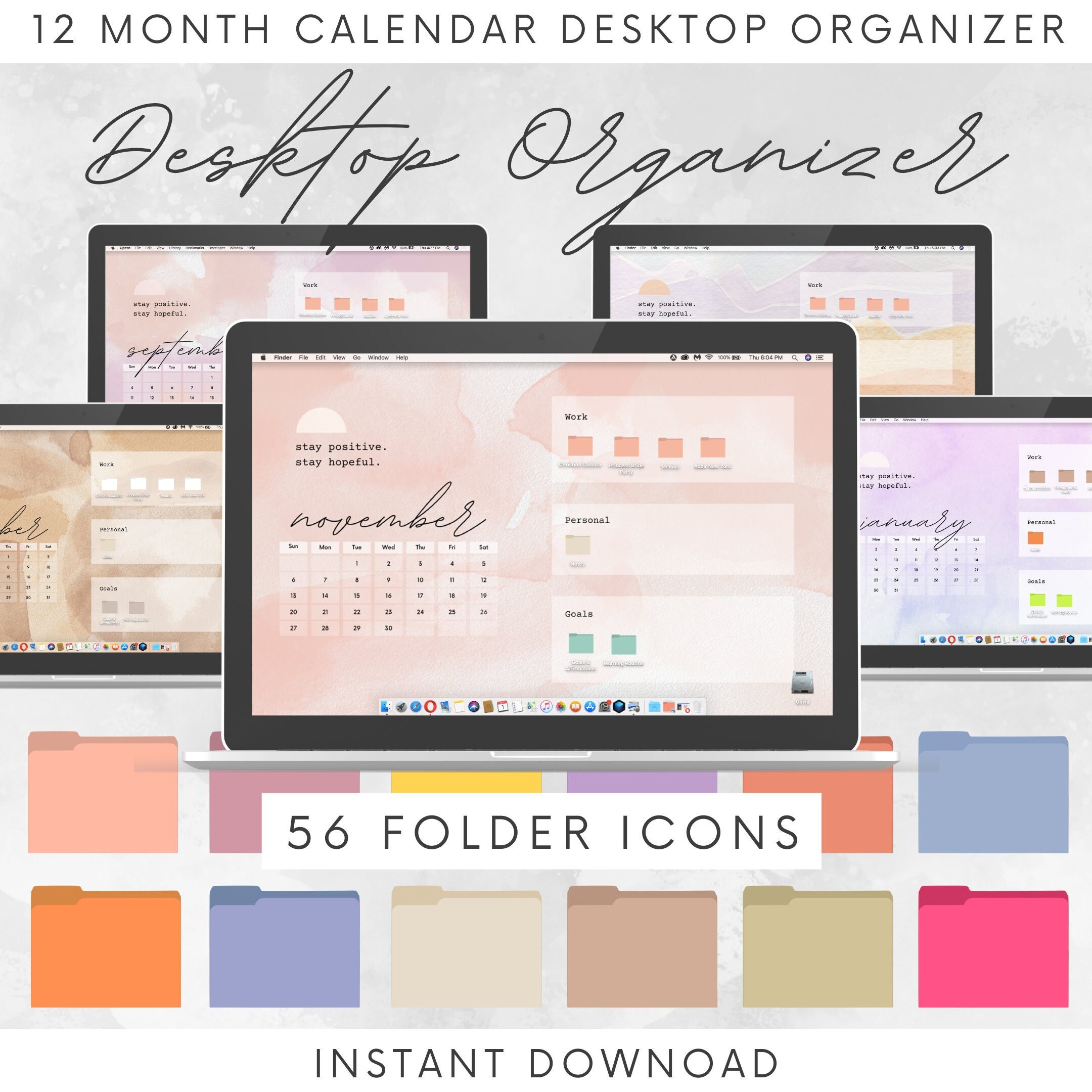 DESKTOP CALENDAR 2023 Desktop Wallpaper Organizers Folder Icons ...