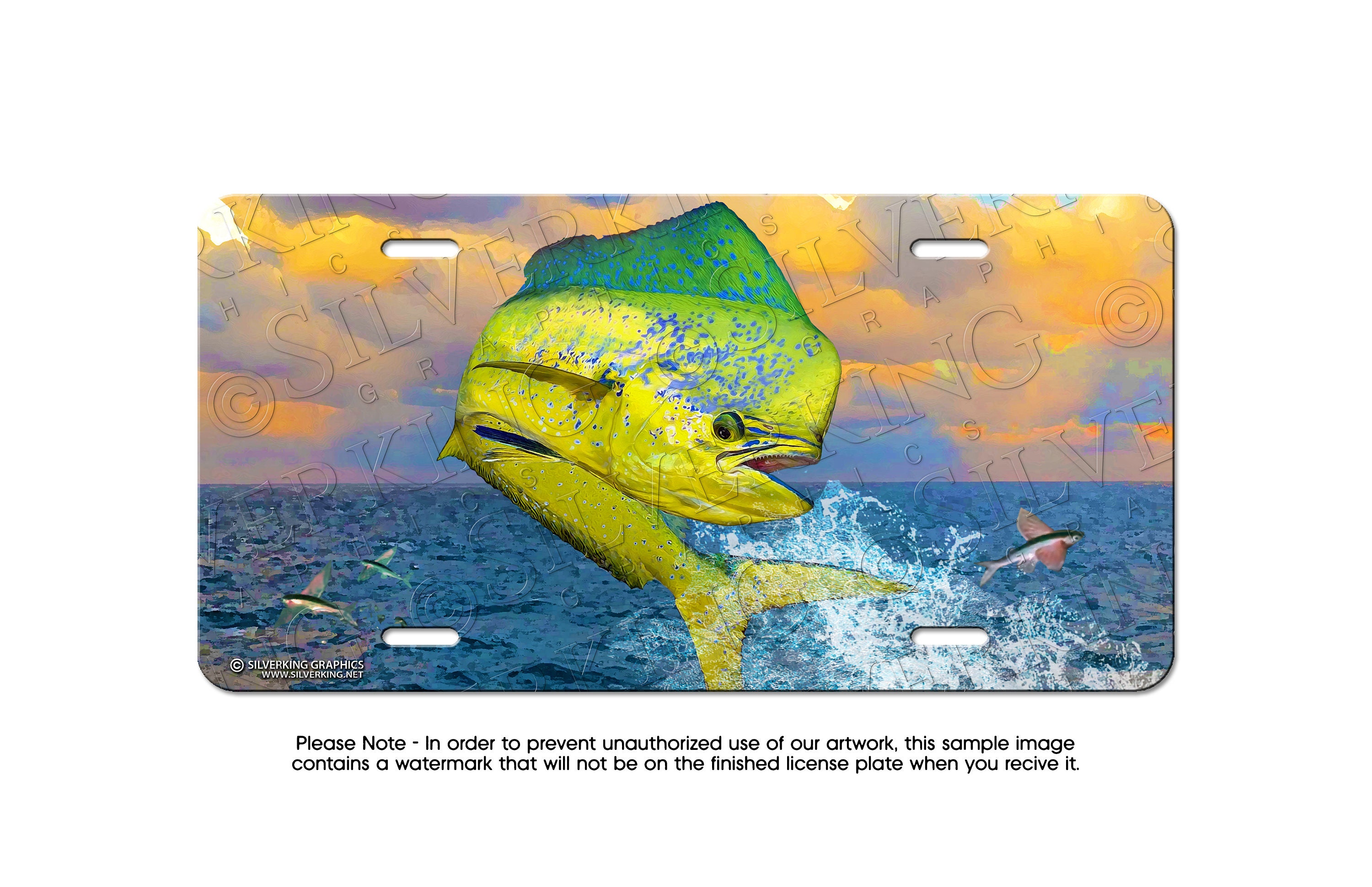 Mahi License Plate, Fisherman Decorative License Plate, Mahi Fishing ...
