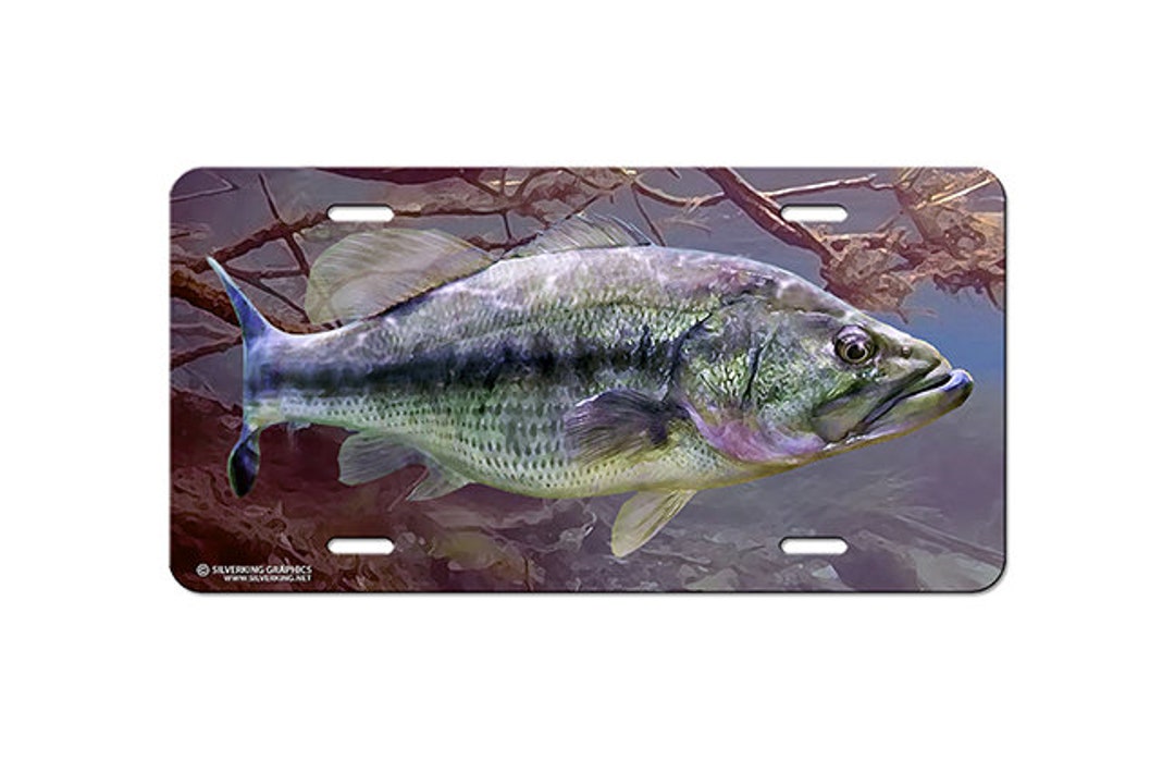 Largemouth Bass License Plate, Fisherman Decorative License Plate ...