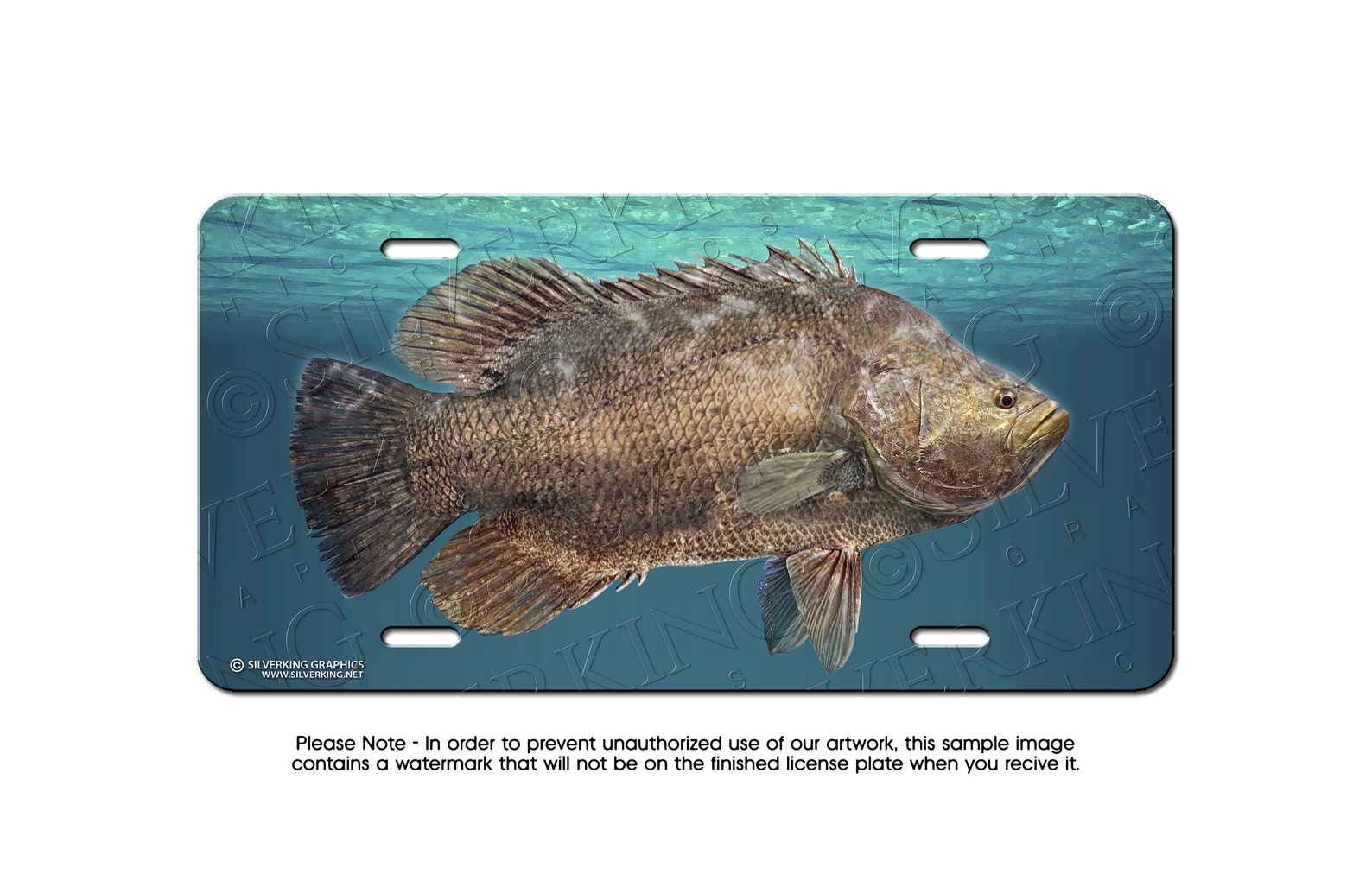 Fishing License Plate Fisherman Tripletail Decorative License Plate ...