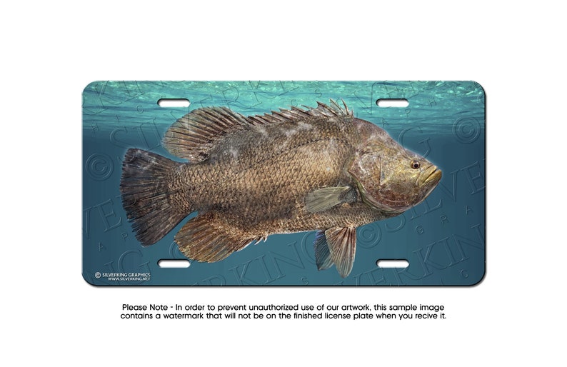 Fishing License Plate Fisherman Tripletail Decorative License Plate ...
