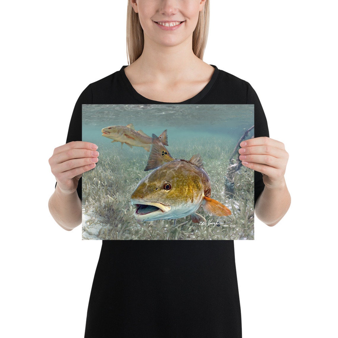 Redfish Painting, Redfish Giclee Paper Print, Fish Art, Florida Fishing ...