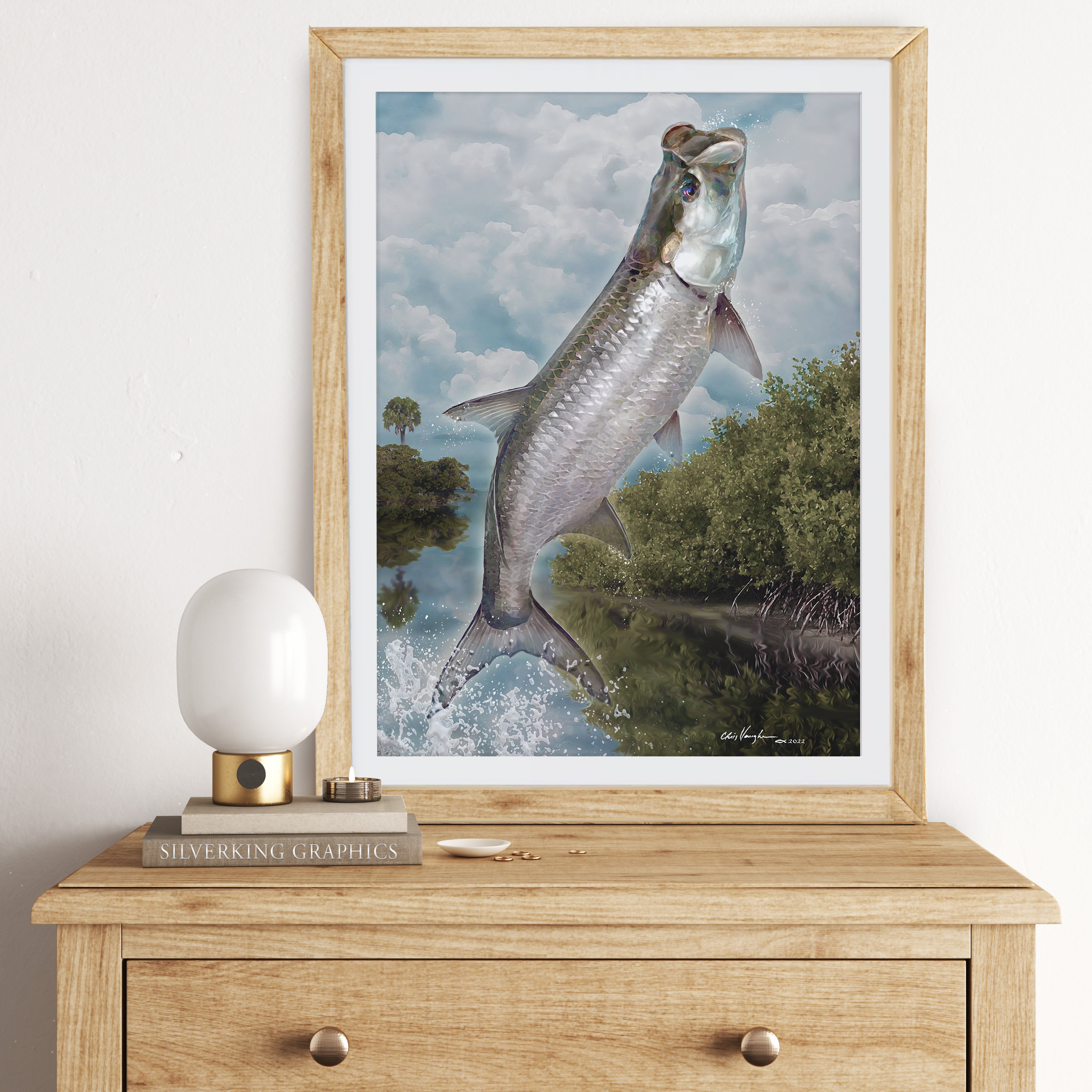 Tarpon Painting Tarpon Art Jumping Tarpon Florida Art Coastal Art Tarpon Print Fish Art Poster ...