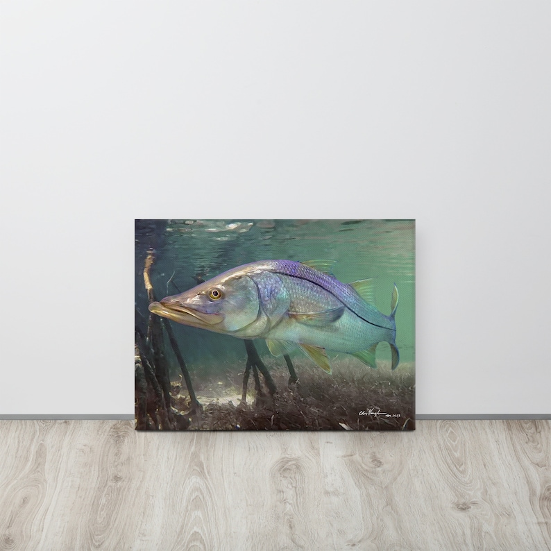 Snook Painting, Snook Canvas Print, Gallery Wrapped Canvas, Fish Art ...