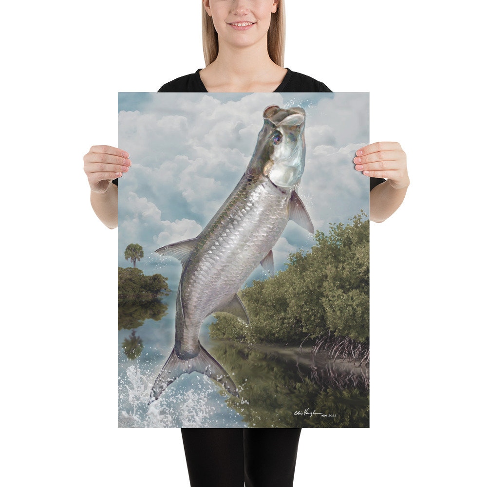 Tarpon Painting Tarpon Art Jumping Tarpon Florida Art Coastal Art ...