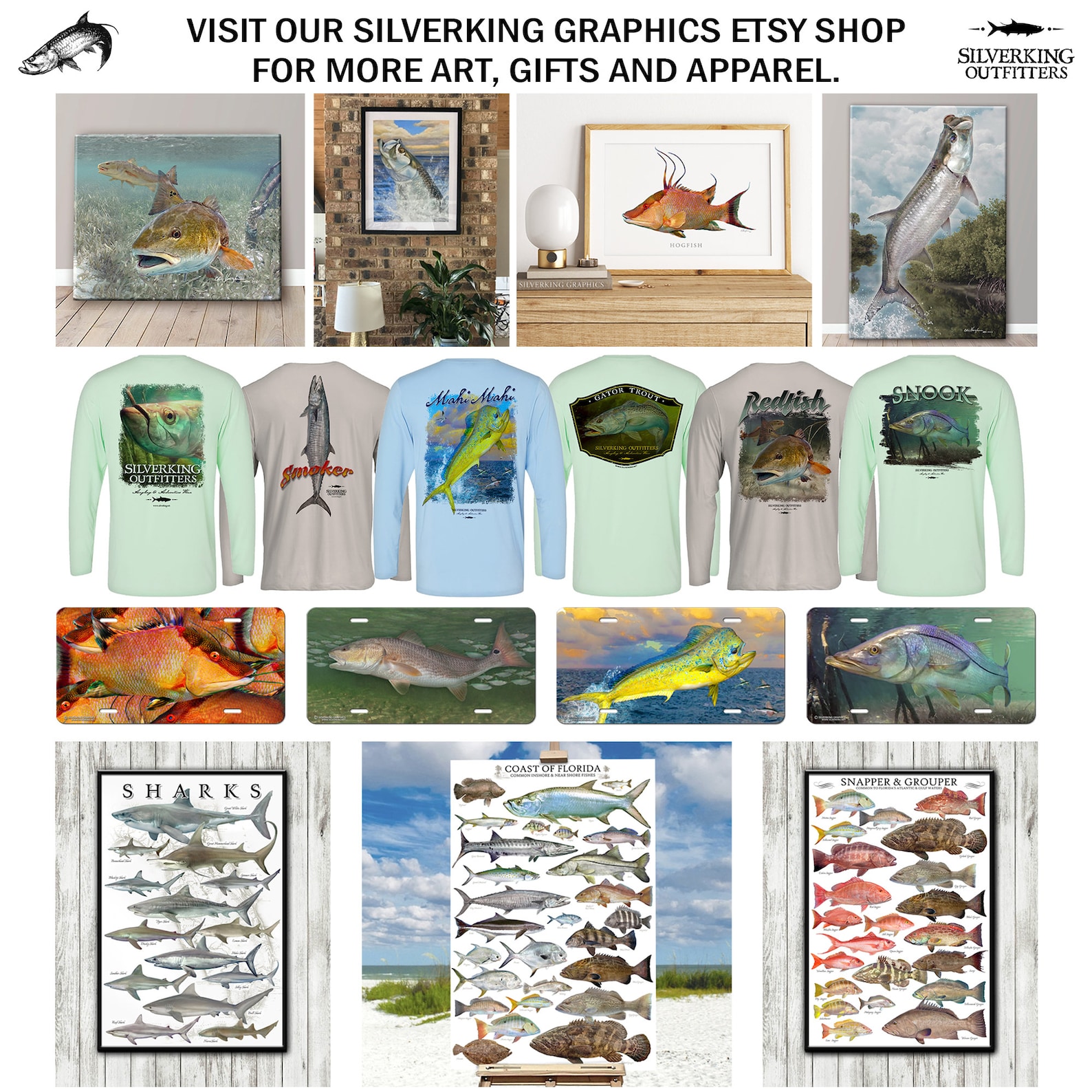 24x36 Florida West Coast Common Inshore & Nearshore Fishes Poster ...