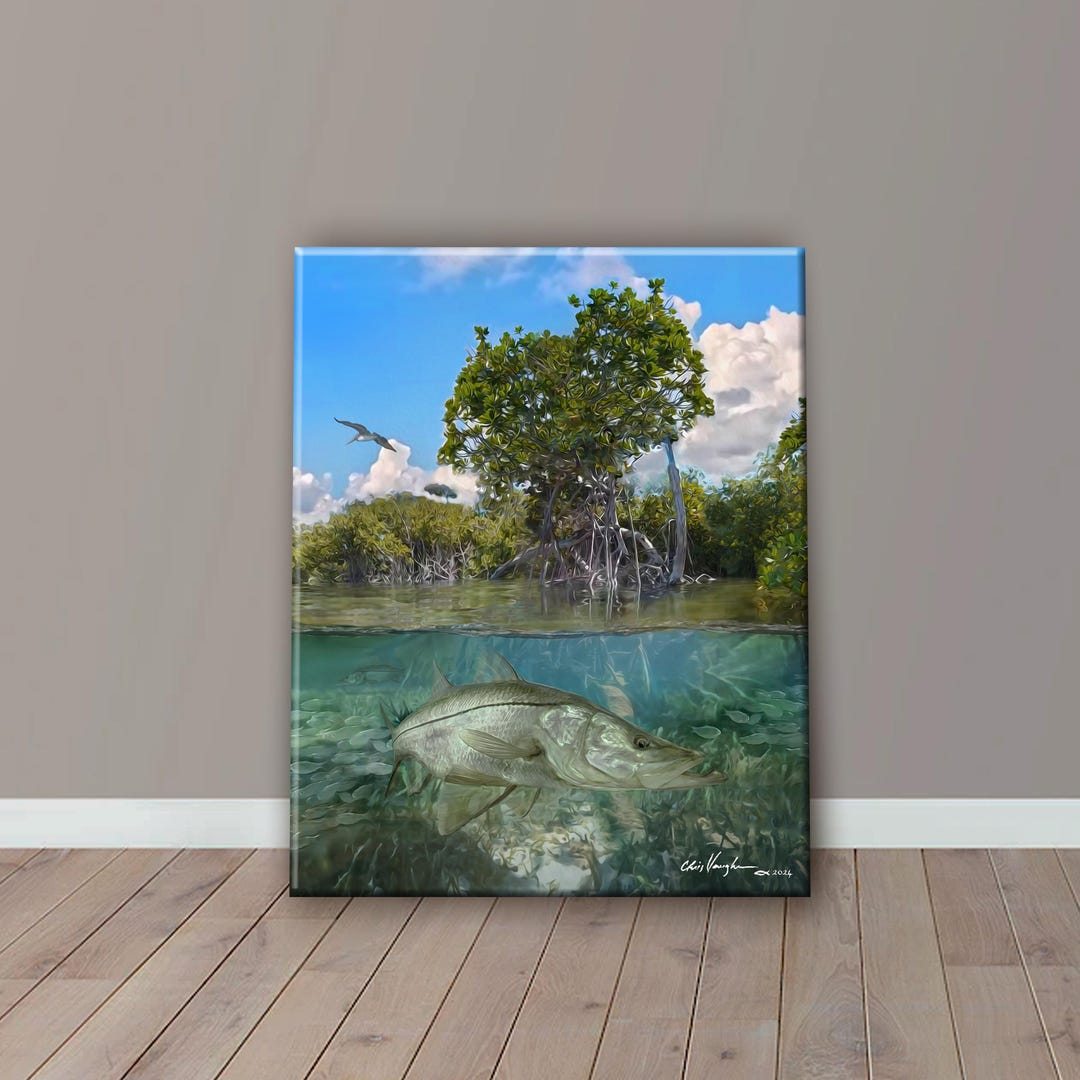 Snook Painting, Snook Canvas Print, 16" X 20" Gallery Wrapped Canvas ...