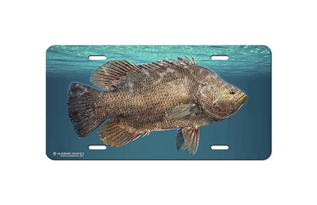 Fishing License Plate Fisherman Tripletail Decorative License Plate ...
