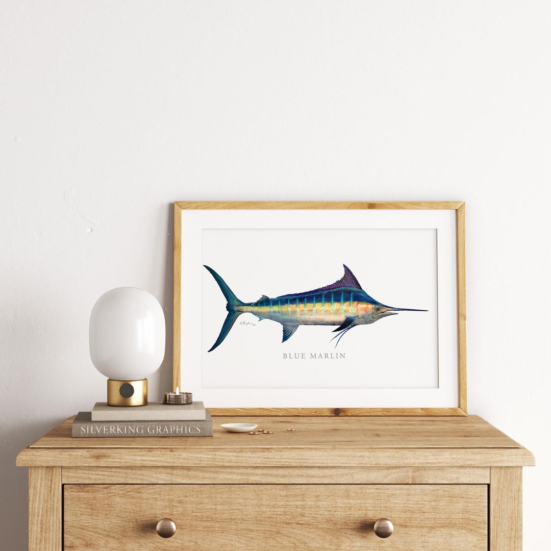 Blue Marlin Print, Coastal Art, Fine Art Print, Saltwater Gamefish ...