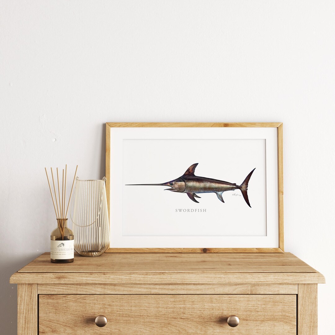 Swordfish Print, Coastal Art, Fine Art Print, Saltwater Gamefish ...