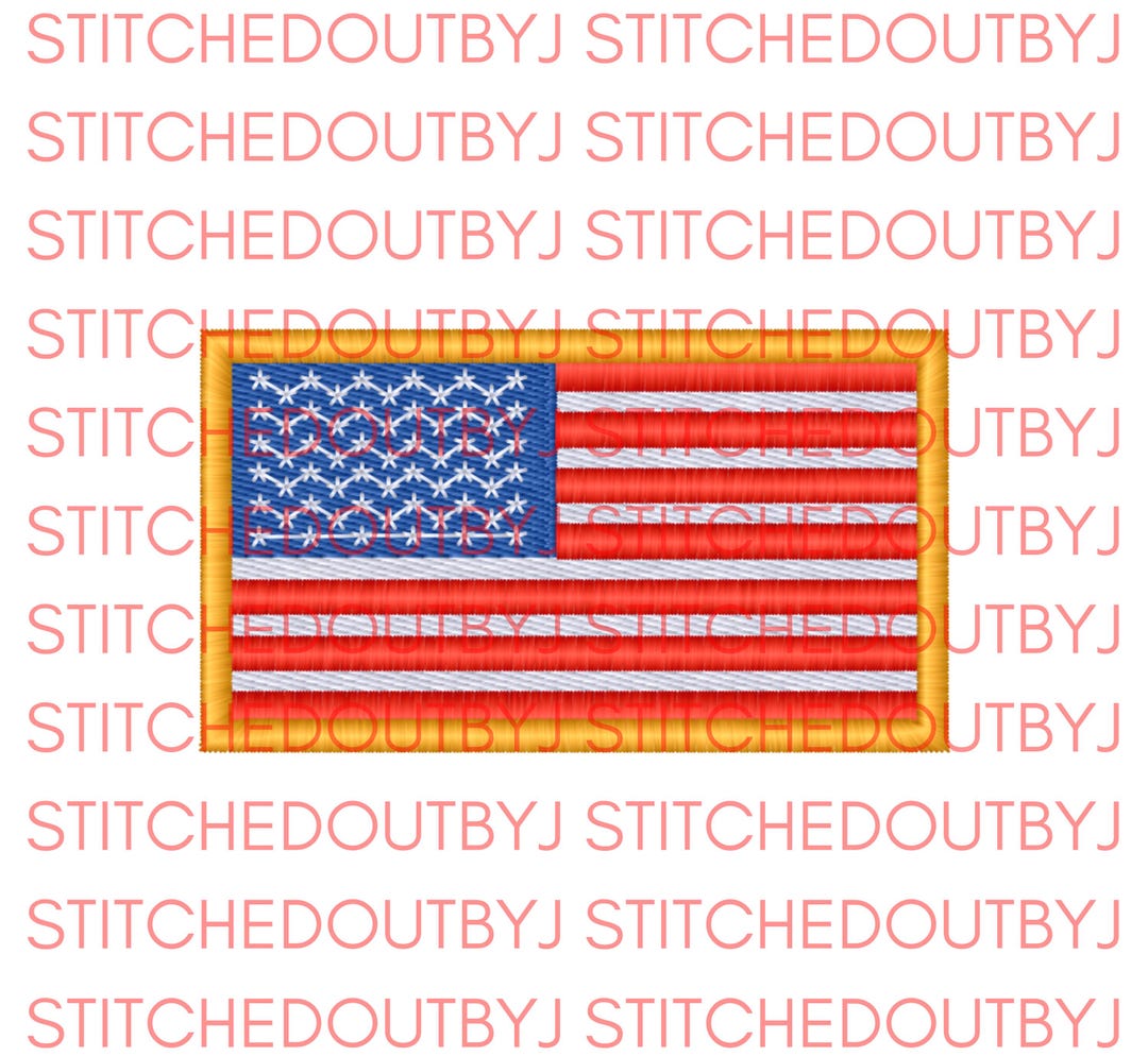 USA Flag Small Embroidery File - Etsy