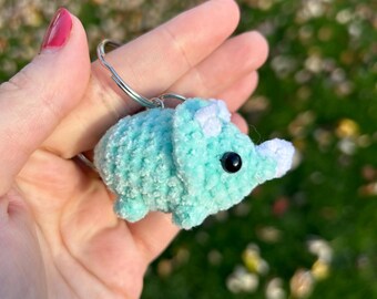 Handmade Crochet Dinosaur Keychain, Crowned Dino Accessory, Cute ...