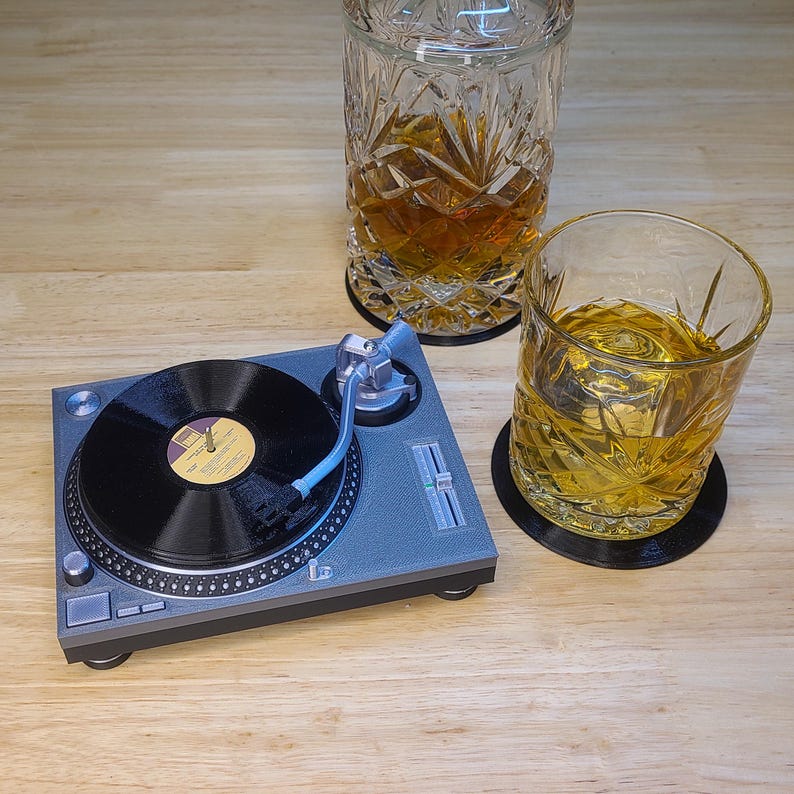 DJ Turntable Coaster Set - Etsy