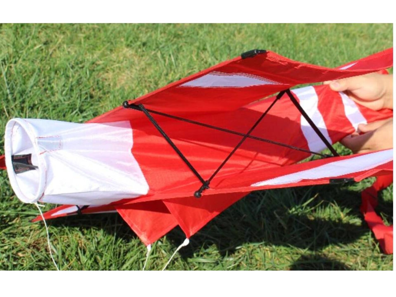 Red Baron 3D Single Line Red White Kite Outdoor Fun Sports Beach W/25 ...