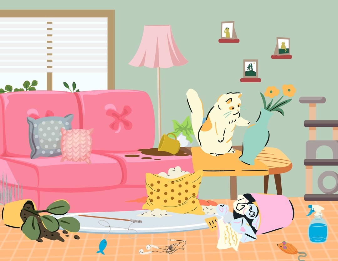 Cats and Chaos Card for Cat-lover ADHD Humor - Etsy