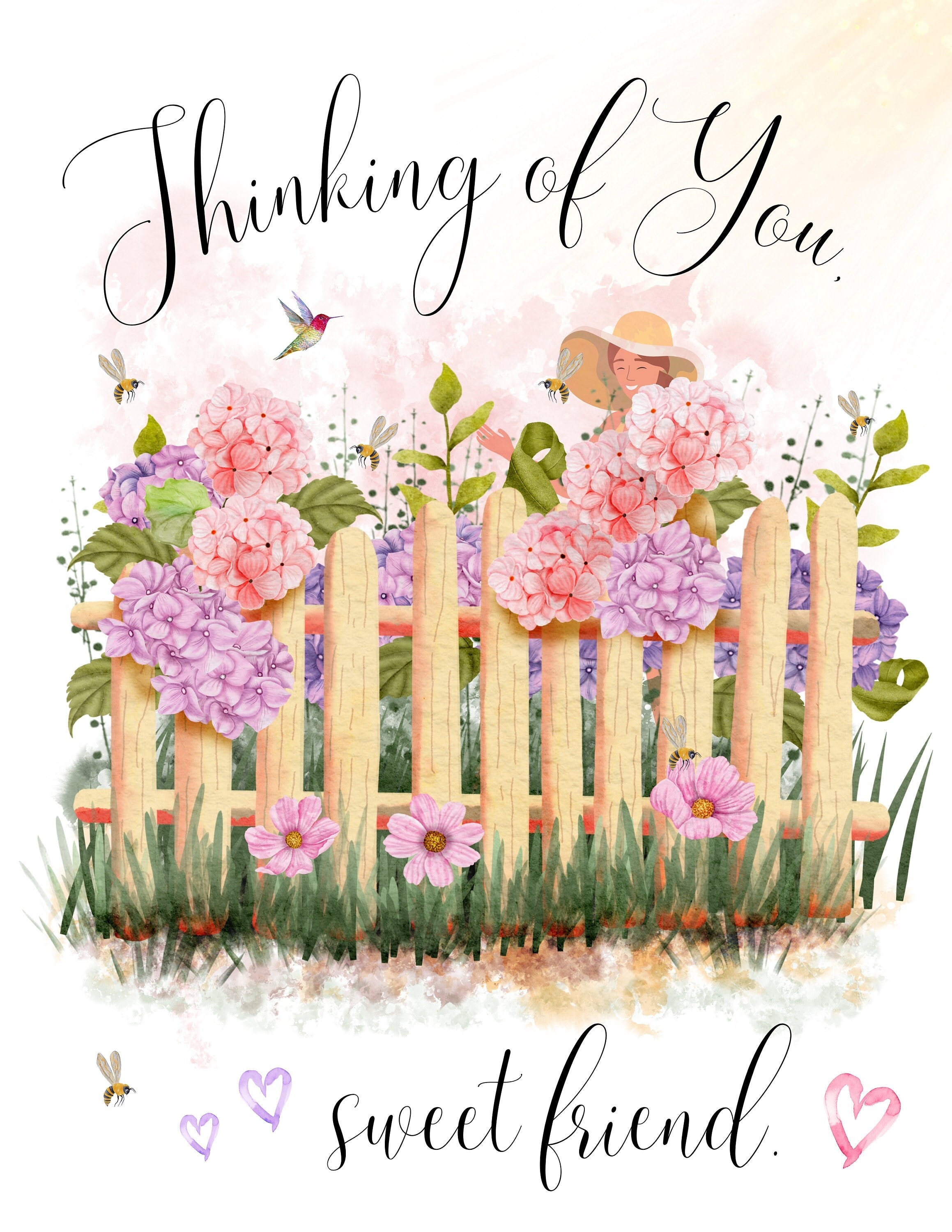 Thinking of You Sweet Friend Garden Note Card Encouragement, Friendship ...
