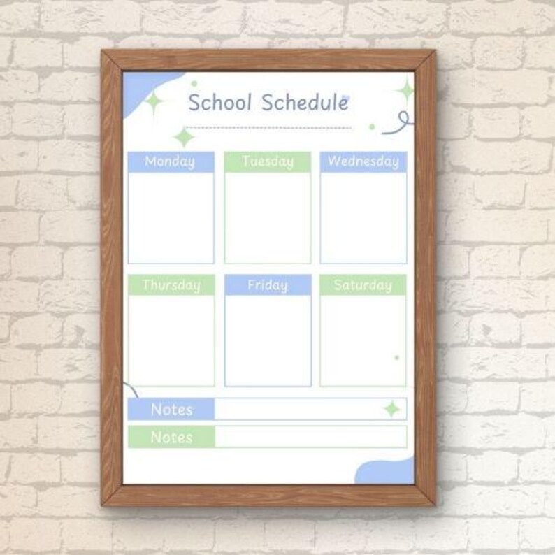 Printable School Schedule Template | Kids Weekly Planner | Student ...
