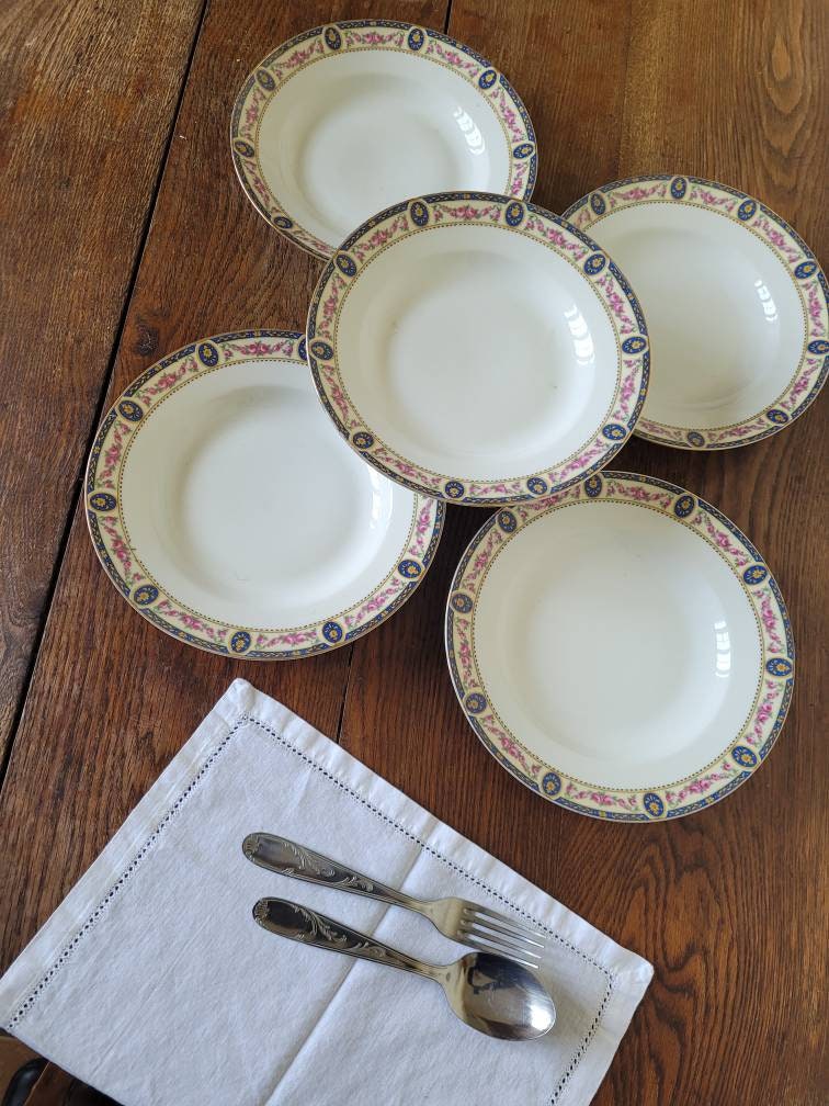 5 Old French Dinner Plates From Limoges/ 5 Antique French Dinner Plates ...