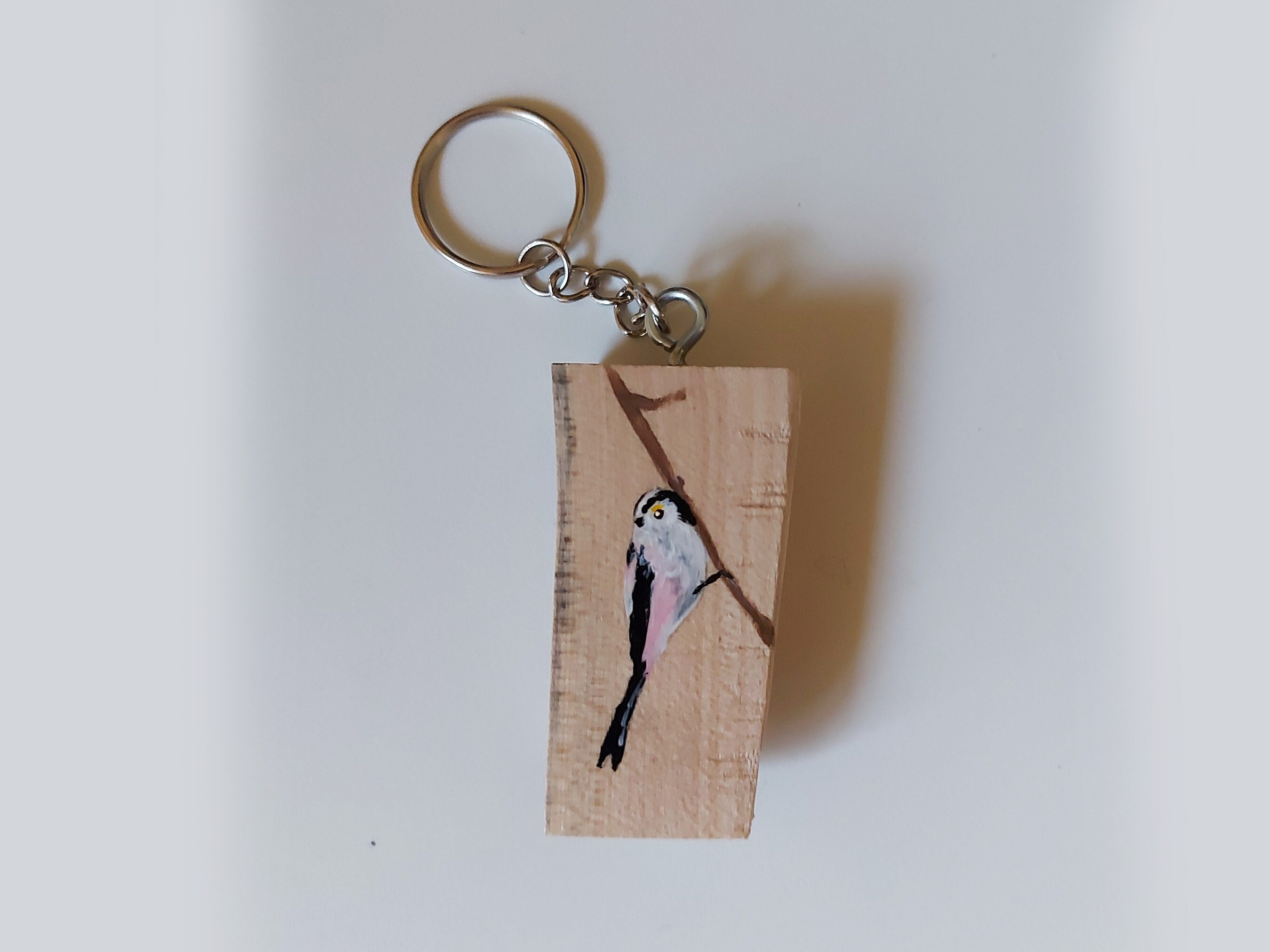 Garden Birds, Hand Painted Driftwood Keyrings, Wood Keyring, Handmade ...