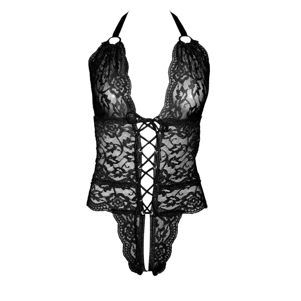 Mesh Bodysuit Crotchless Bodysuit Crotchless Lingerie Black