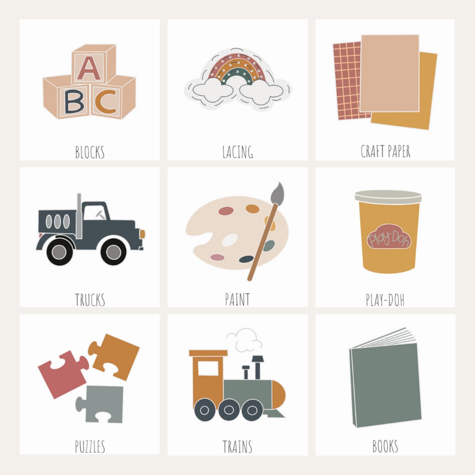 Editable Toy Storage Labels With 50 Aesthetic Pictures for Kids ...