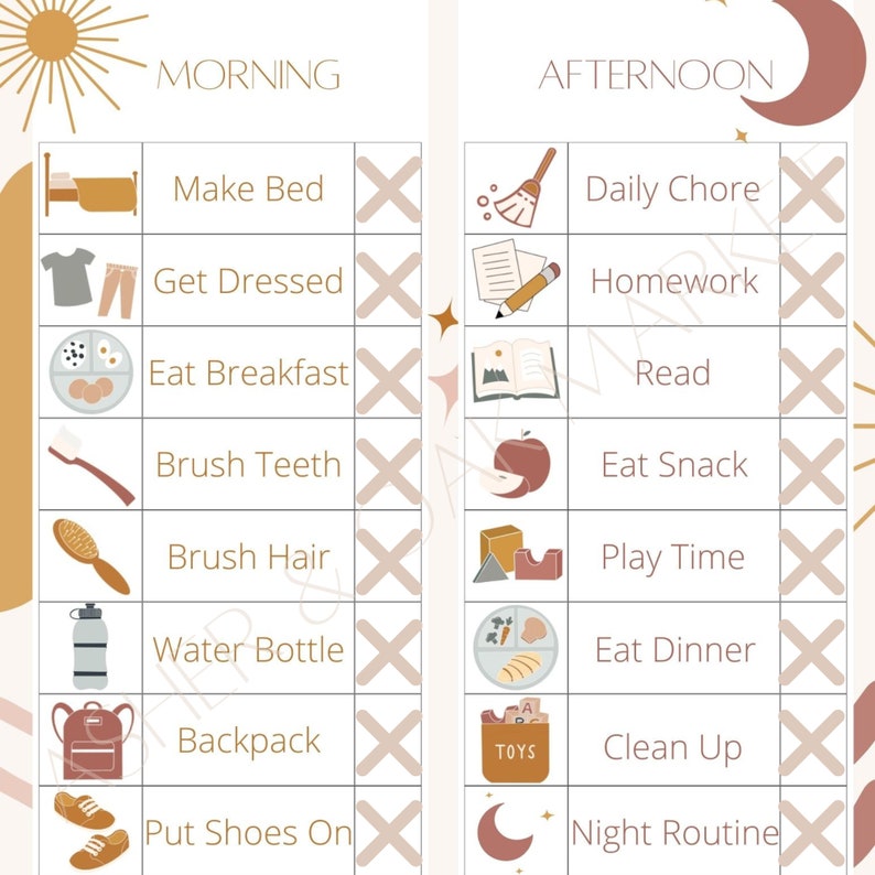 Kids Daily Routine Chart Checklist A Fun and Engaging Way to Track ...