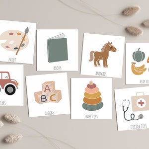Editable Toy Storage Labels With 50 Aesthetic Pictures for - Etsy