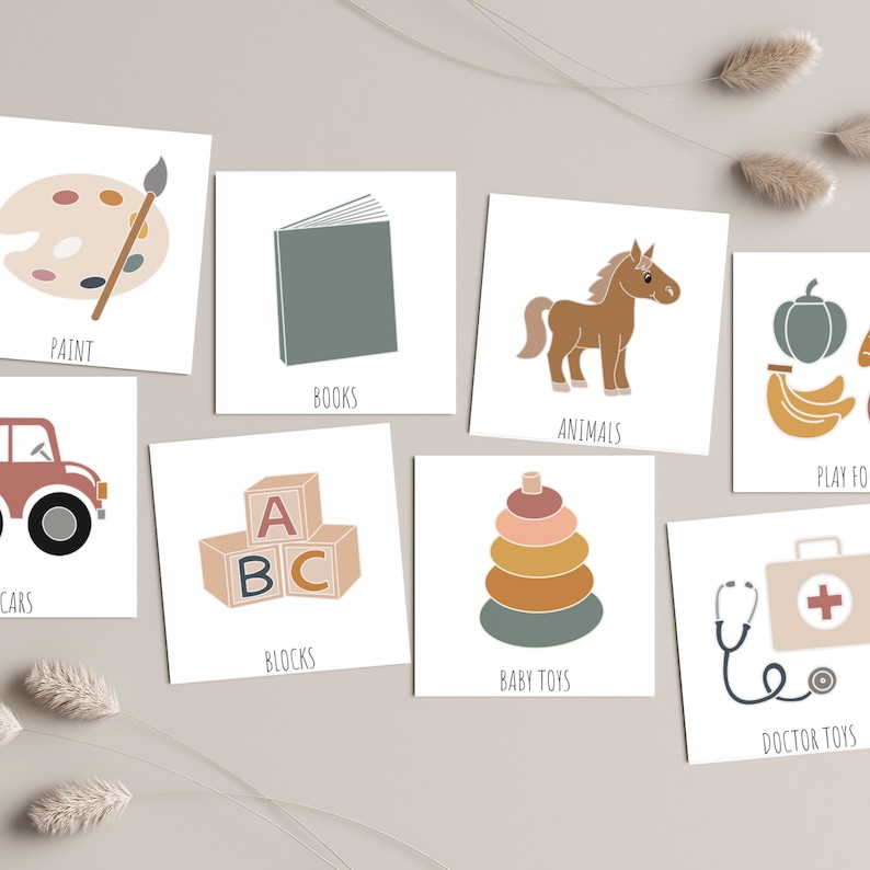 Editable Toy Storage Labels With 50 Aesthetic Pictures for - Etsy