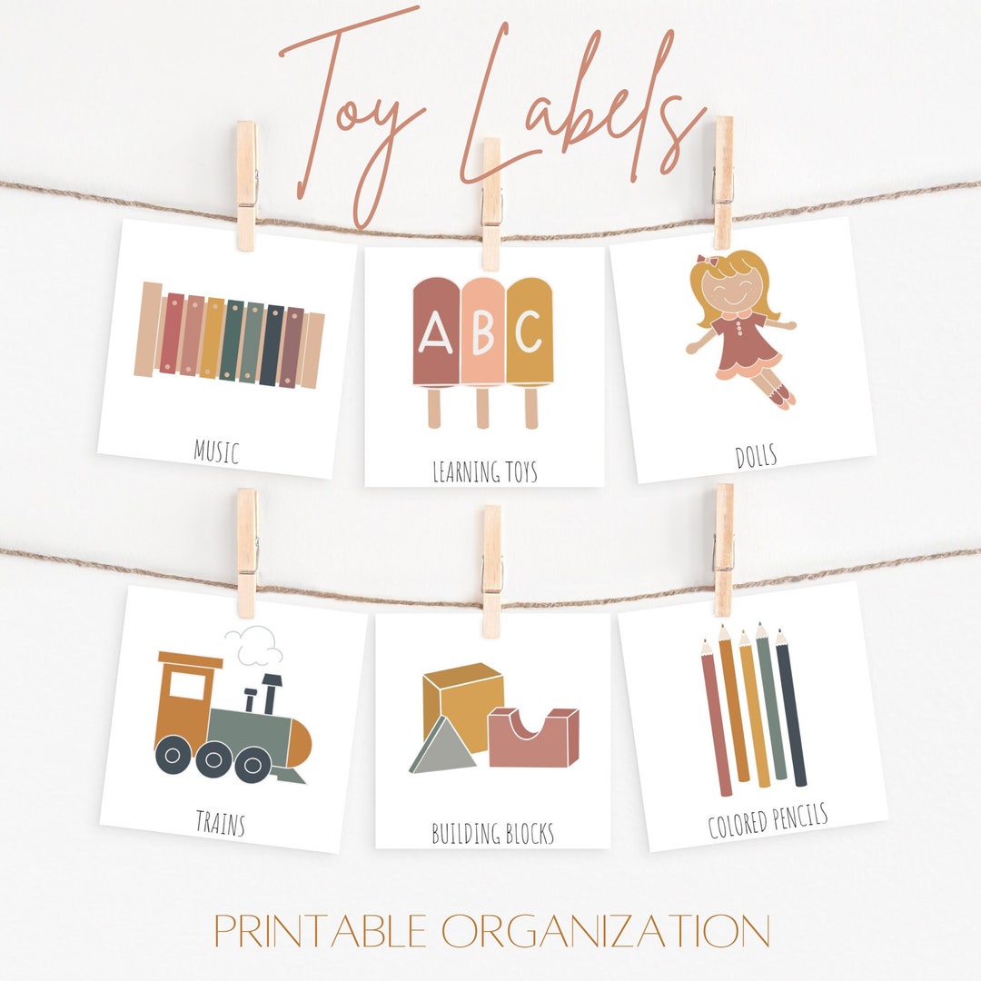 Editable Toy Storage Labels With 50 Aesthetic Pictures for - Etsy