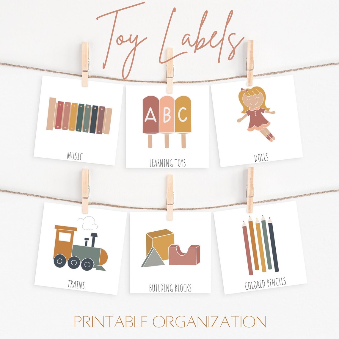 Editable Toy Storage Labels With 50 Aesthetic Pictures for - Etsy