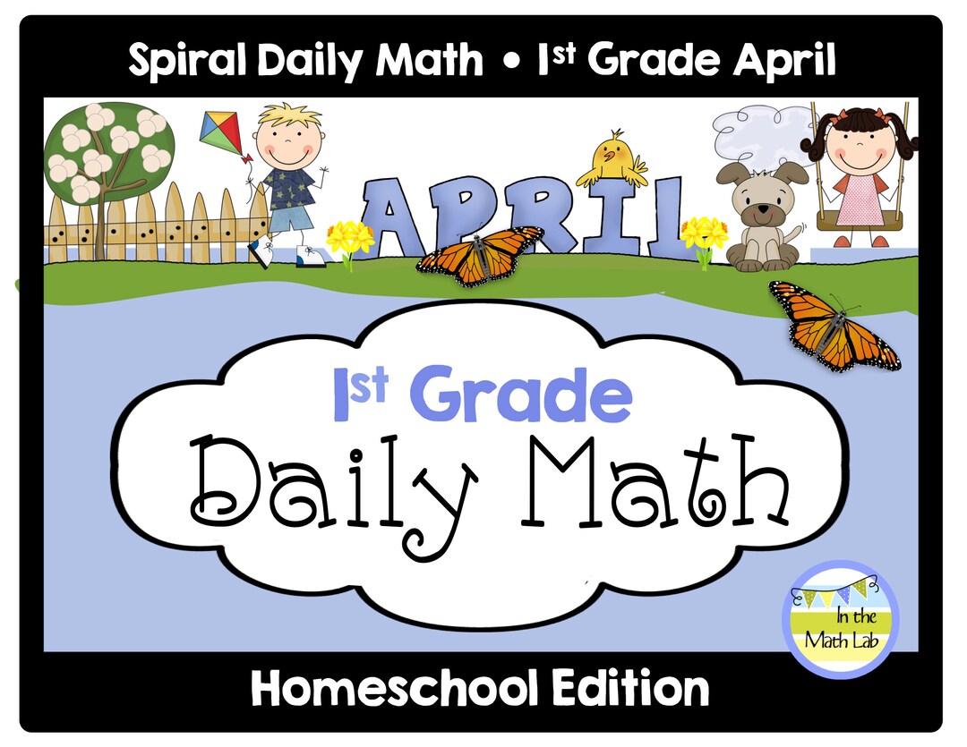 1st Grade Spiral Daily Math Practice Printable Worksheet Packet APRIL ...