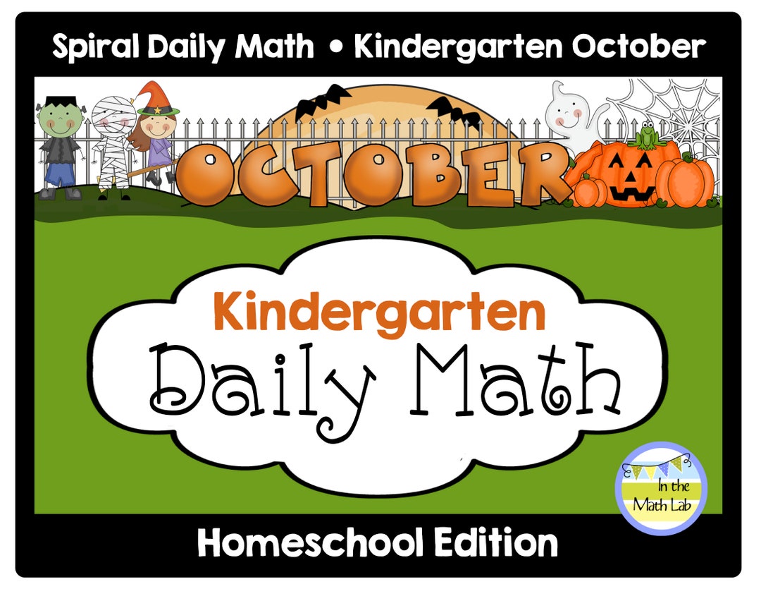Kindergarten Spiral Math Review Math Skills Practice - Etsy